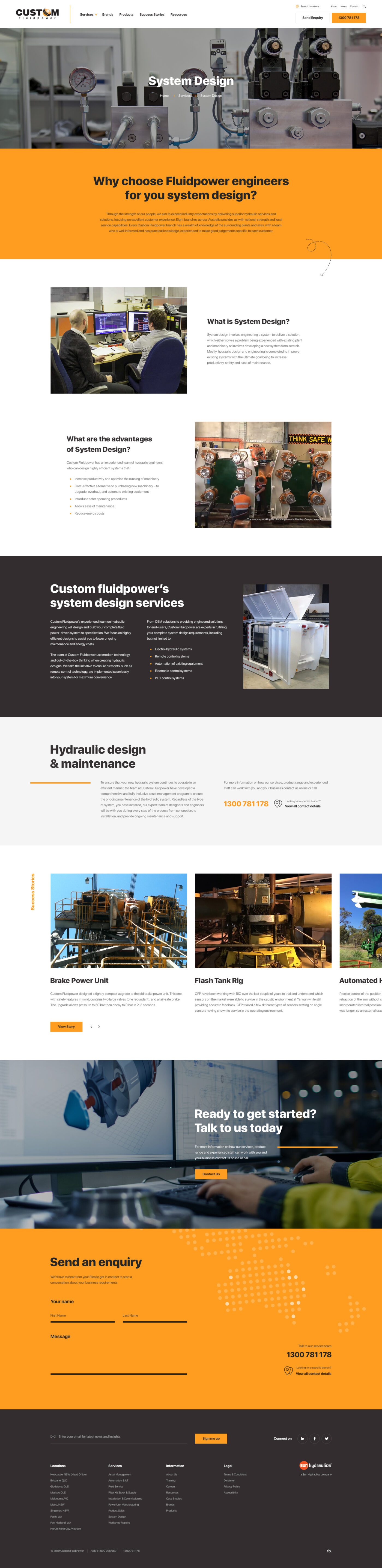 Industrial Website Design - Custom Fluidpower: Redback