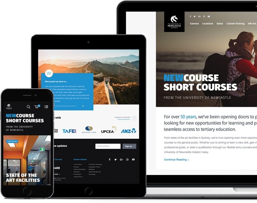 University Website Design - UoN Sydney: Redback