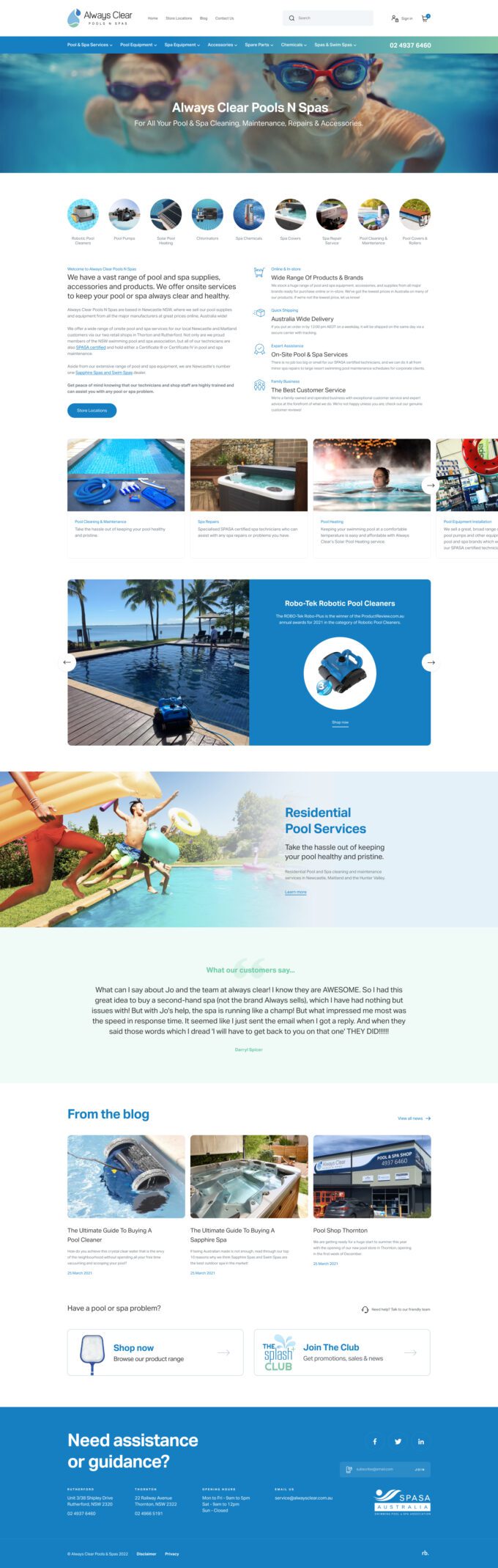 Swimming Pool Builder Web Design - Always Clear Pools & Spas: Redback