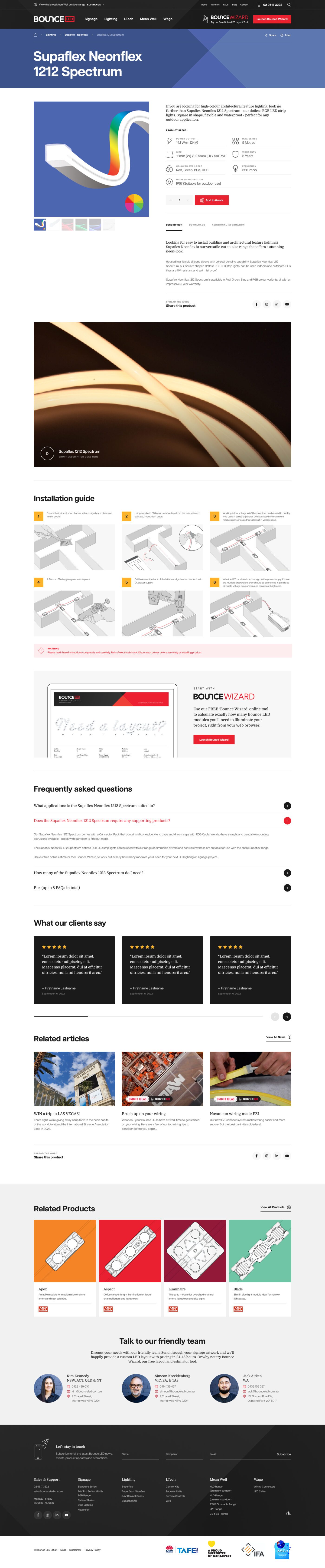 LED Lighting Website Design - Bounce LED: Redback