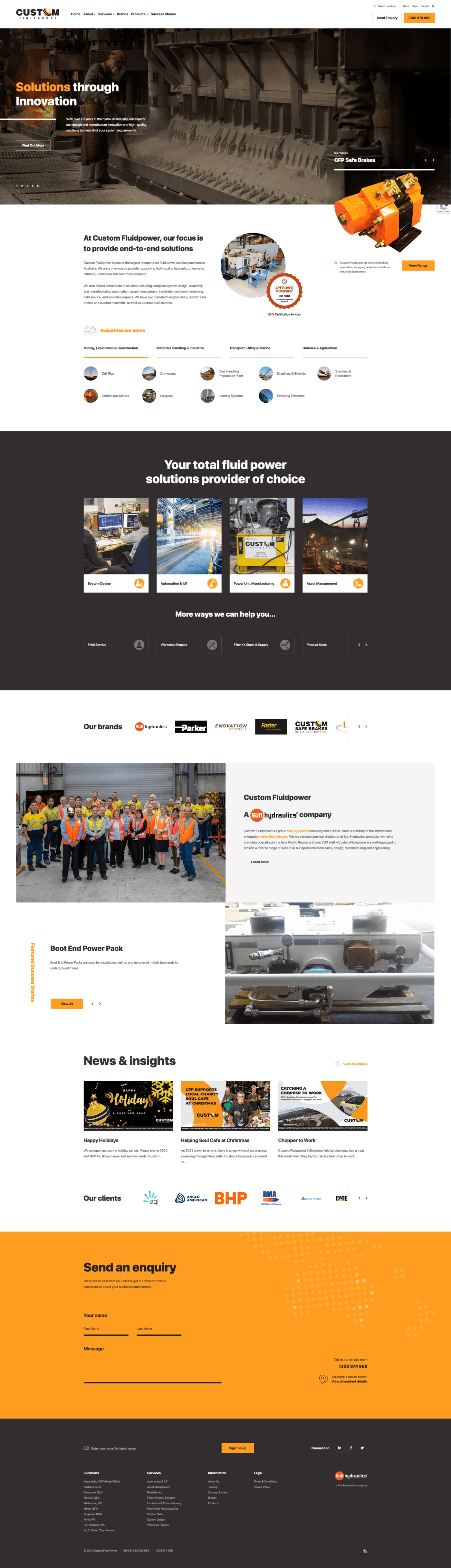 Industrial Website Design - Custom Fluidpower: Redback