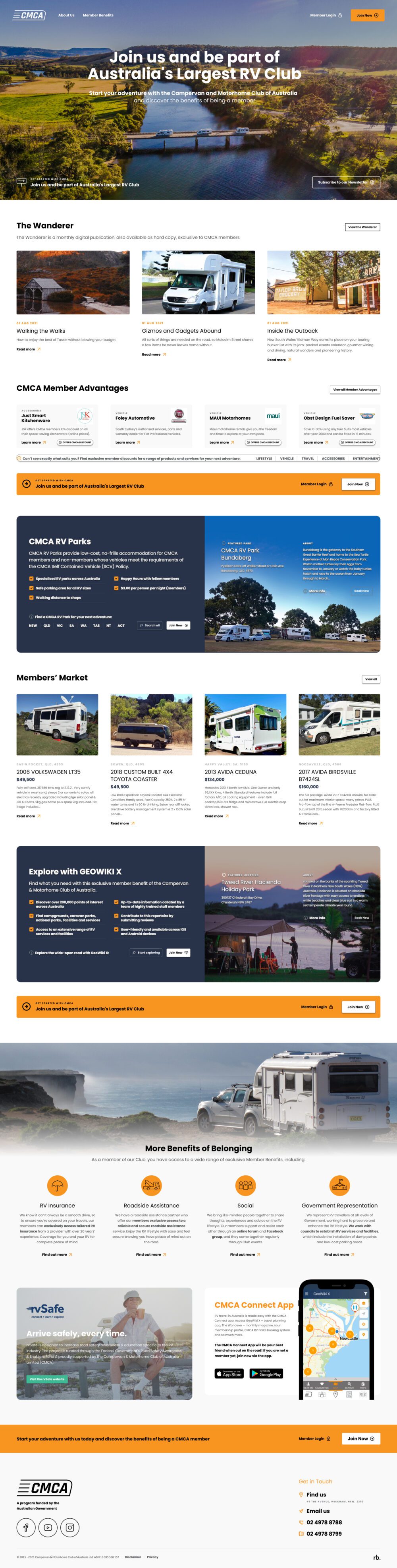 Club Website Design - UX For CMCA: Redback