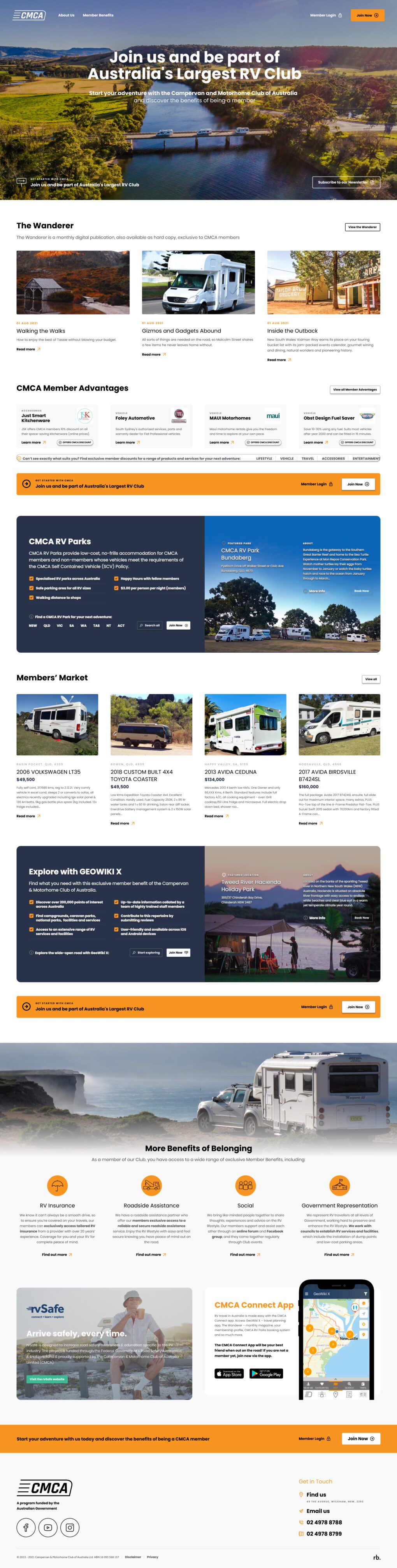 Club Website Design - UX For CMCA: Redback