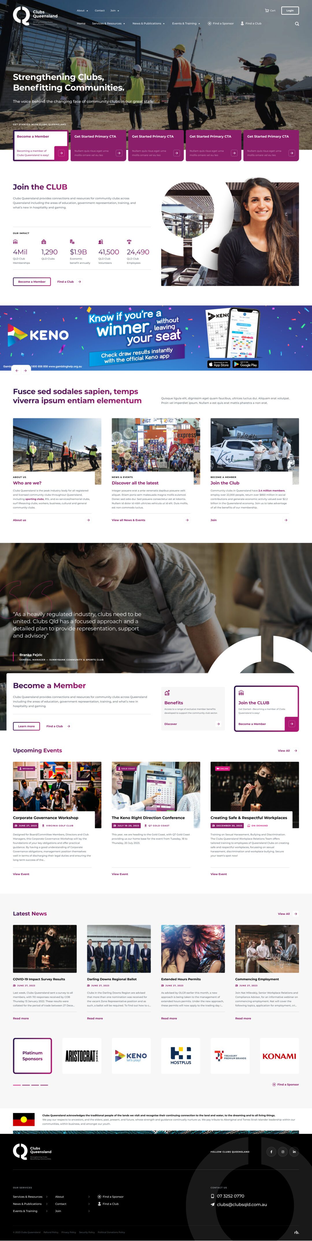 Sports Club Website Design - Clubs QLD: Redback