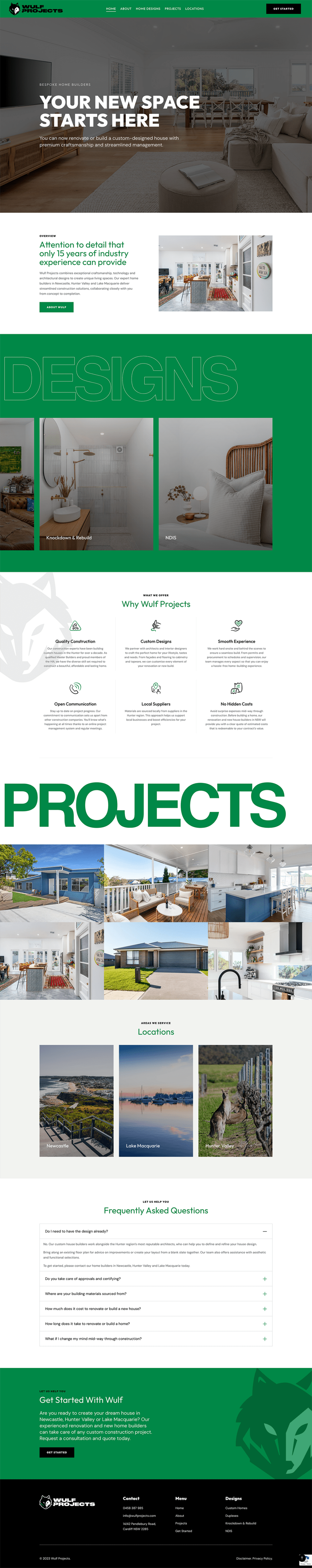 Home Builder Website Design - Wulf Projects: Redback