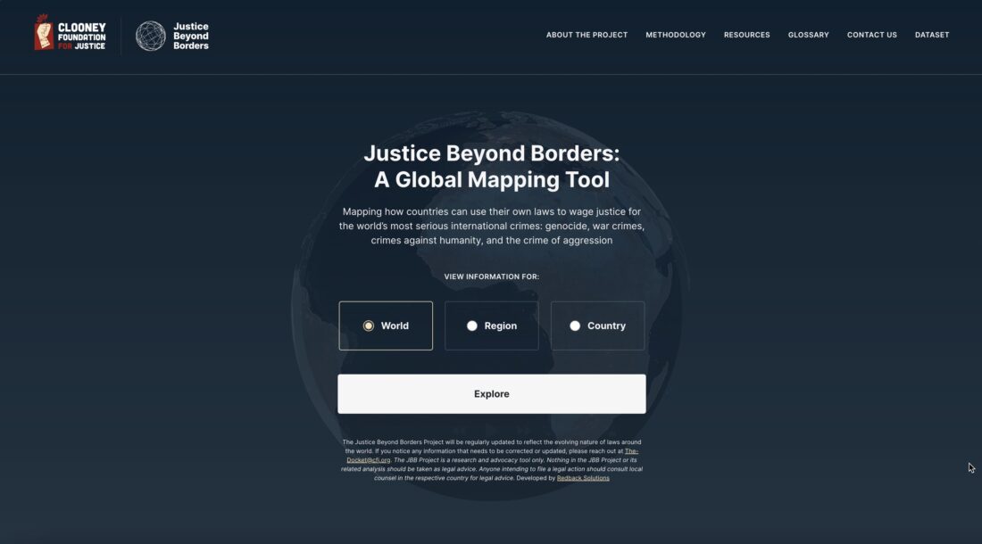 Non Profit Website Design - The Clooney Foundation: Redback
