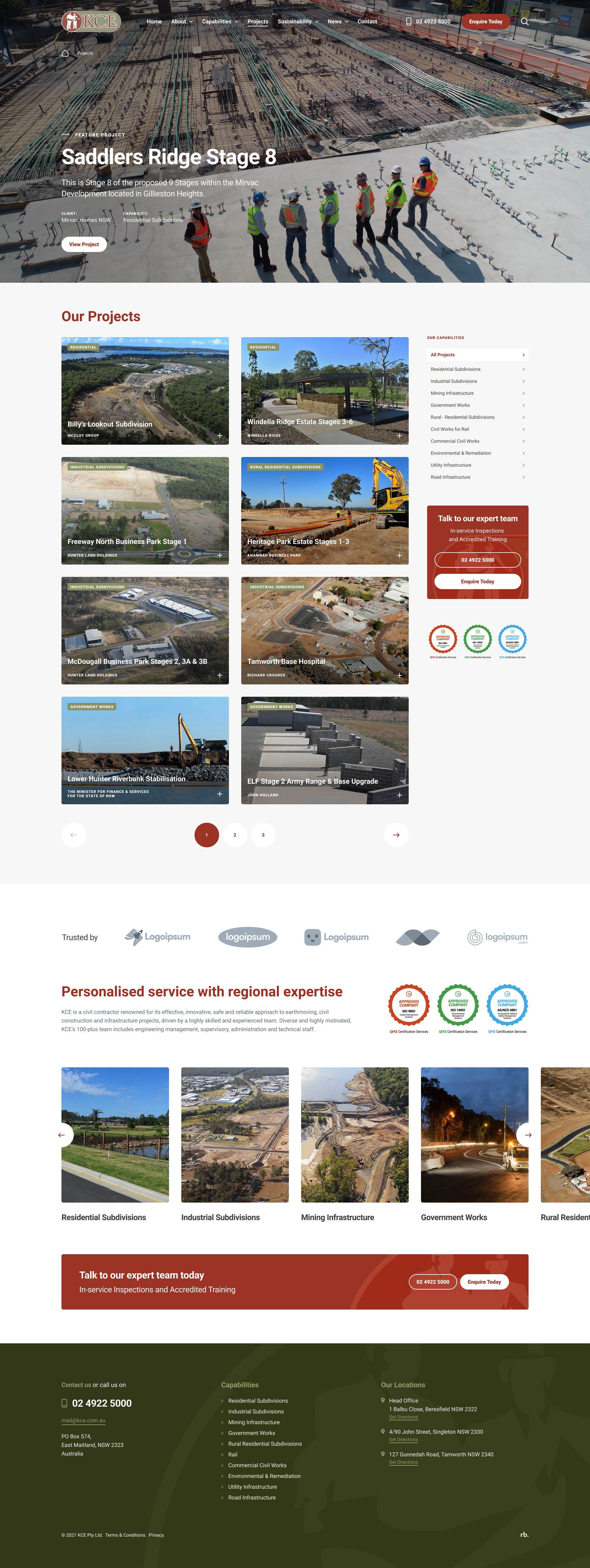 Civil Contractor Website & SEO - KCE: Redback
