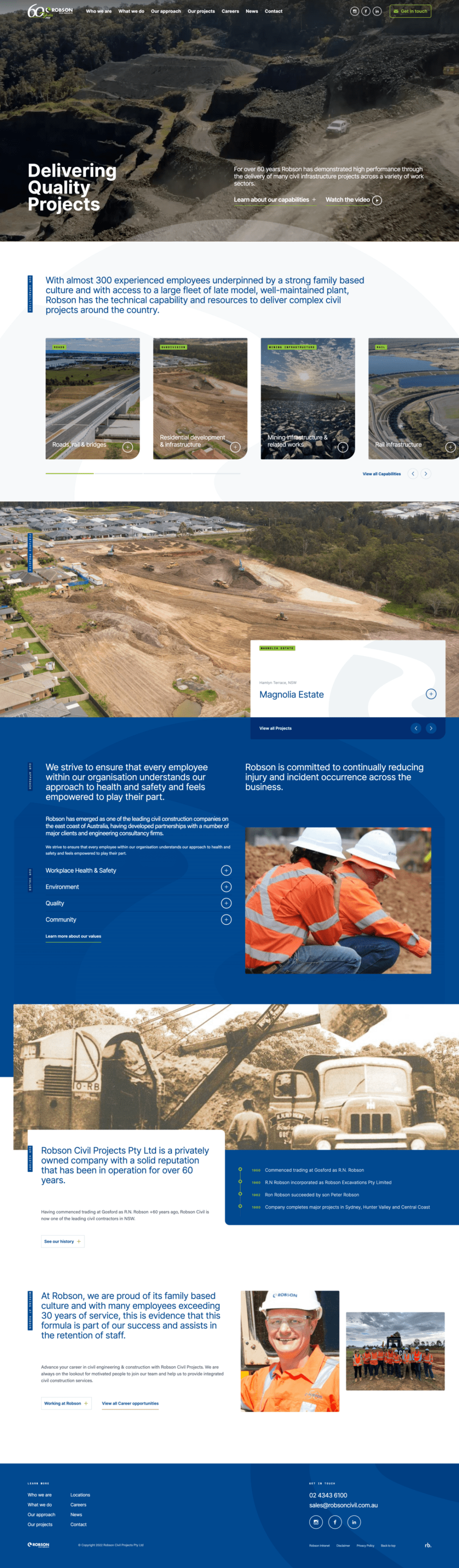 Construction Website Design - Robson Civil Projects: Redback