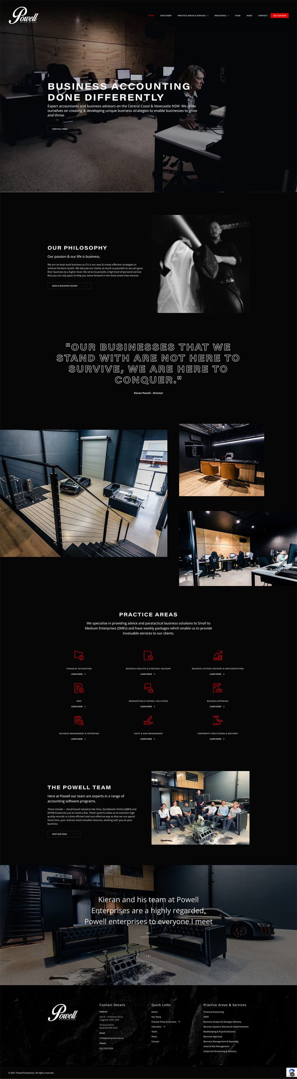 Accountant Website Design - Powell Enterprises: Redback