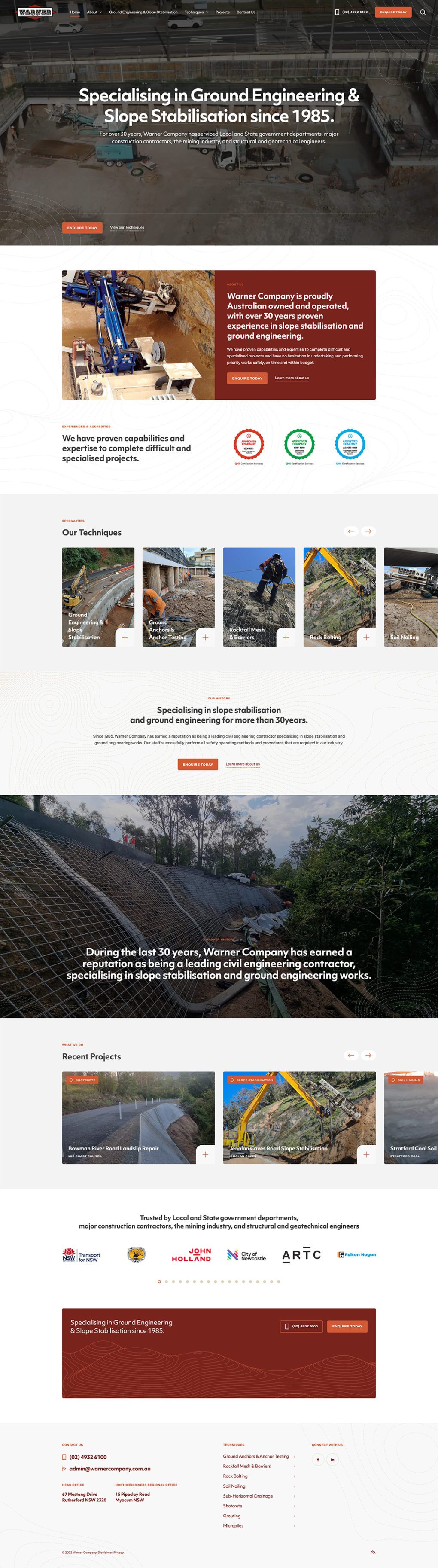 Civil Engineering Website & SEO - Warner Company: Redback