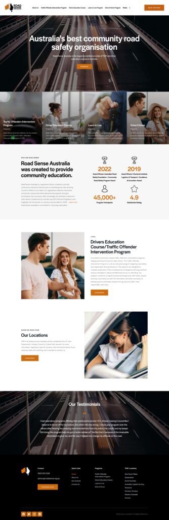 Road Safety Website Example - Road Sense Australia: Redback