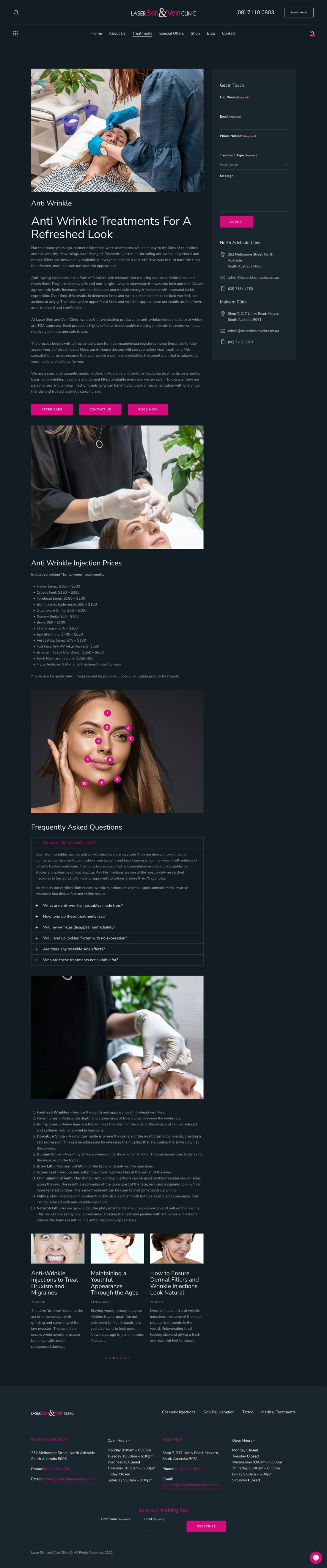 Beauty Clinic Web Design - Laser Skin And Vein: Redback