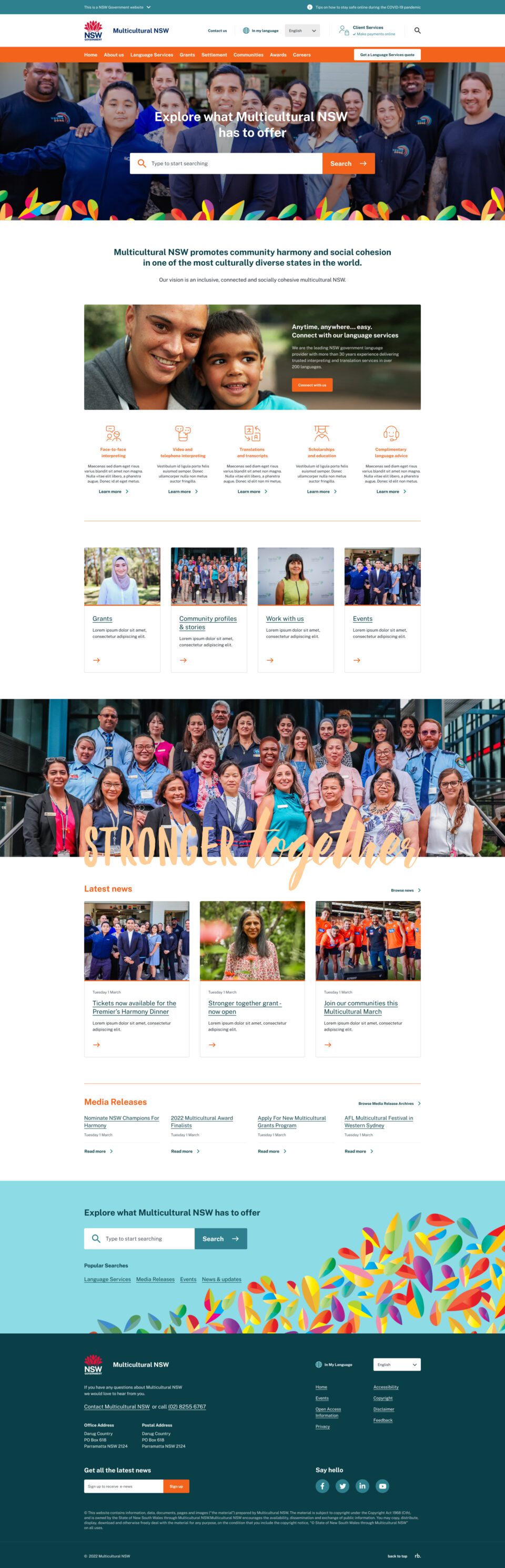 Government Agency Website - Multicultural NSW: Redback