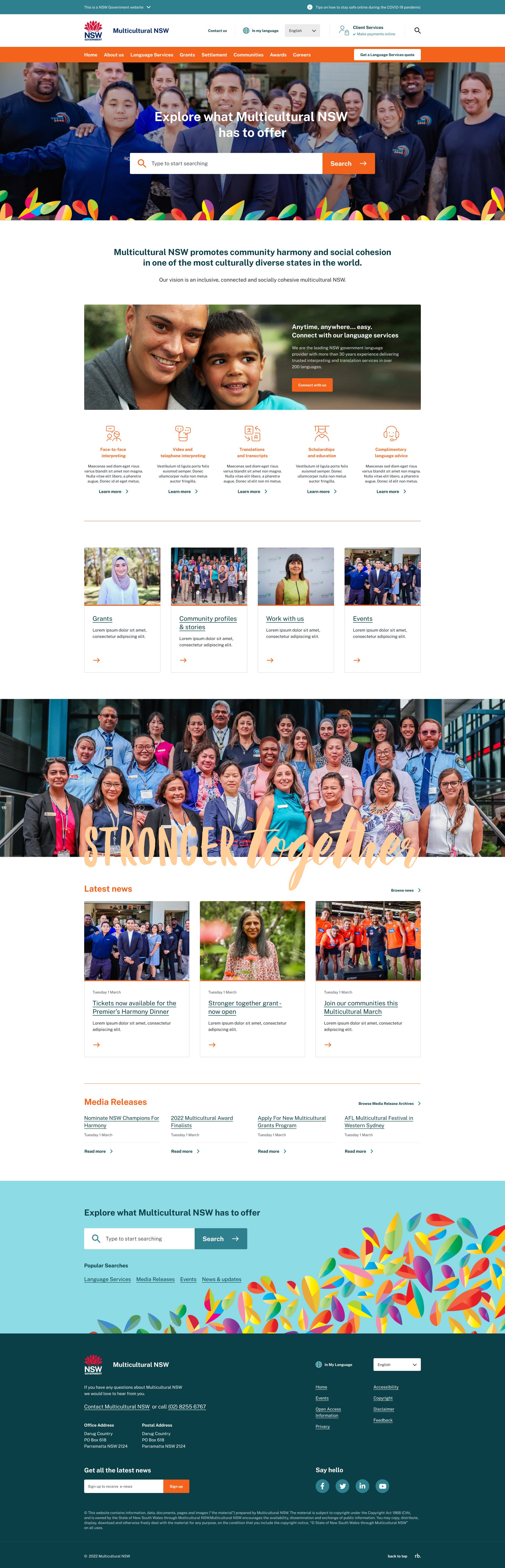 Government Agency Website - Multicultural NSW: Redback