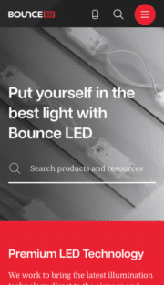 LED Lighting Website Design - Bounce LED: Redback
