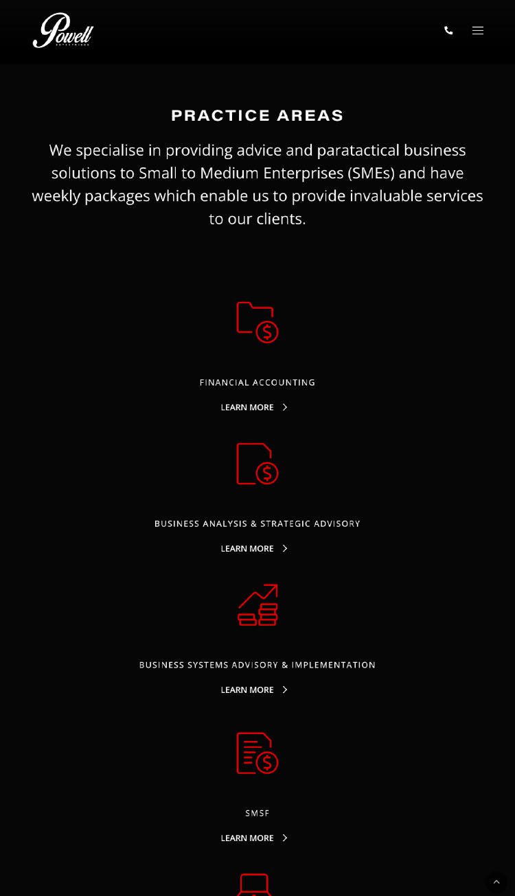Accountant Website Design - Powell Enterprises: Redback