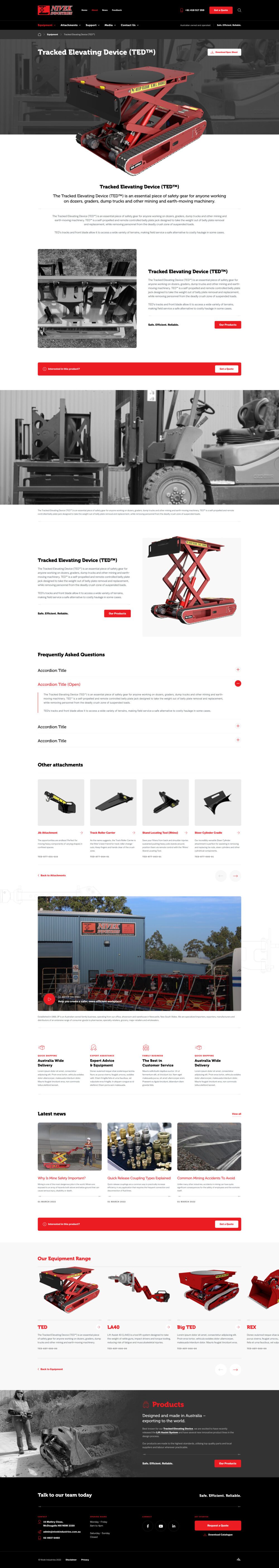 Manufacturing Company Website - Nivek Industries: Redback