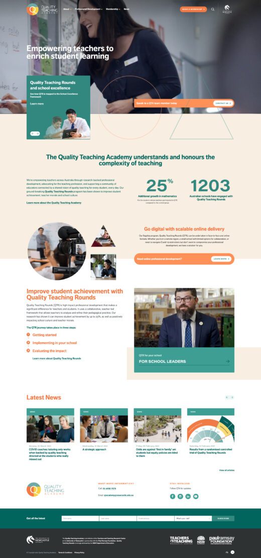 Training Provider Website Example | QTA Case Study: Redback