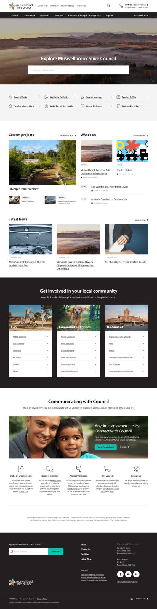 Local Council Website - Muswellbrook Shire Council: Redback