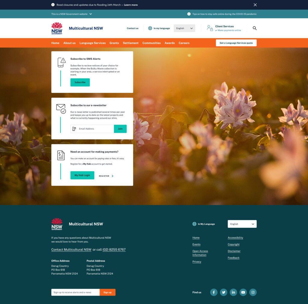 Government Agency Website - Multicultural NSW: Redback
