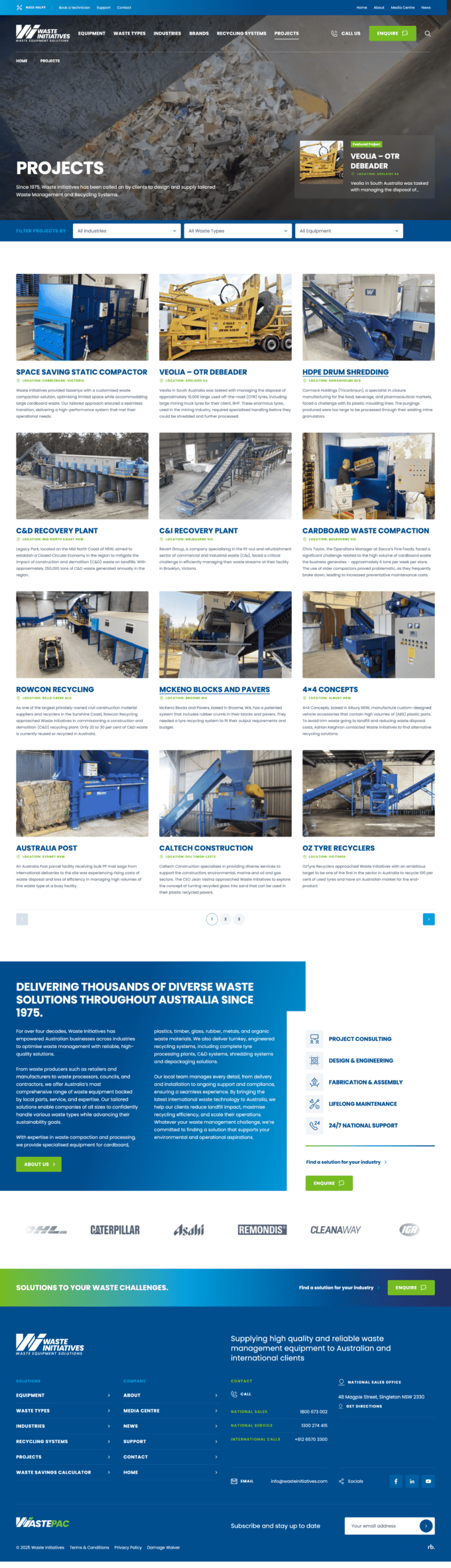 Waste Management Equipment Company Web Design: Redback
