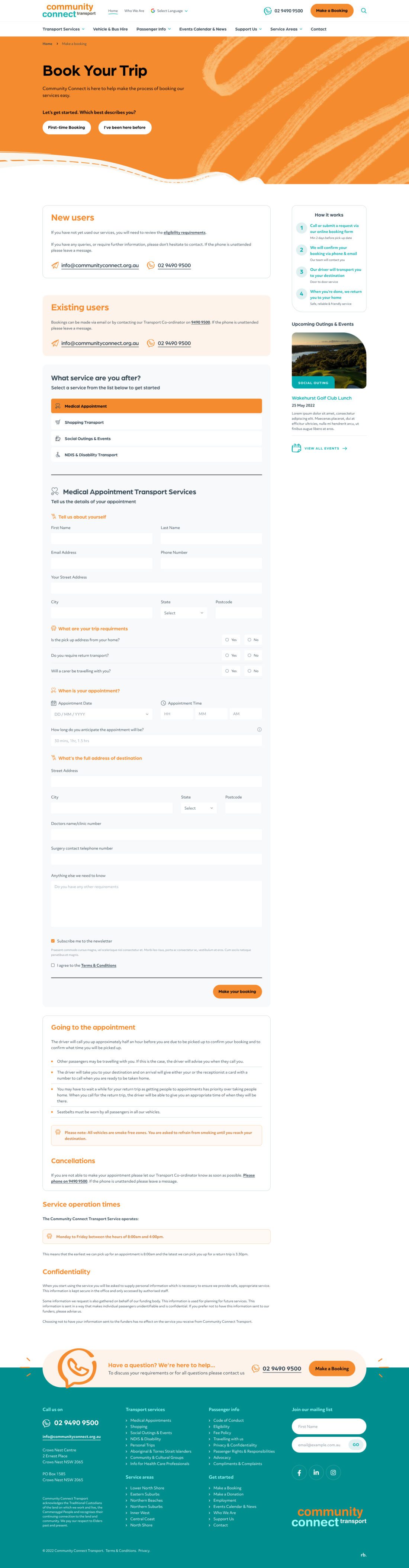 Transport Website - Community Connect Transport: Redback