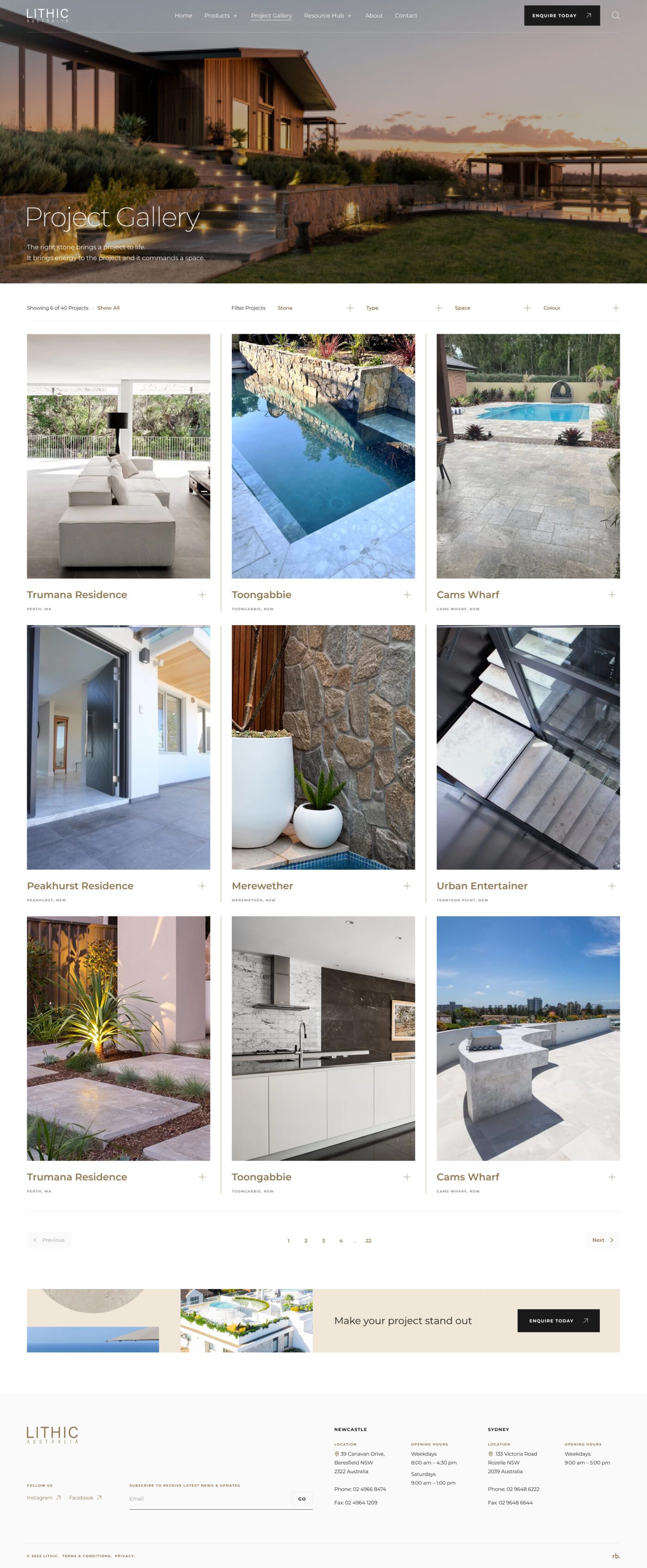 Natural Stone Website Design - Lithic Australia: Redback