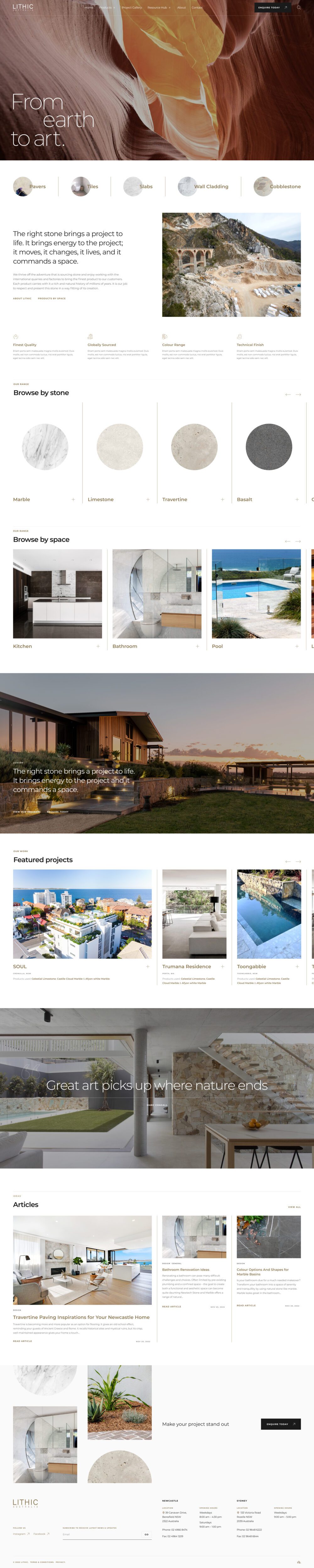 Natural Stone Website Design - Lithic Australia: Redback