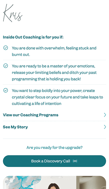 Life Coach Website Design - Inside Out Coaching: Redback