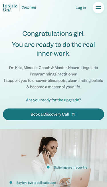 Life Coach Website Design - Inside Out Coaching: Redback
