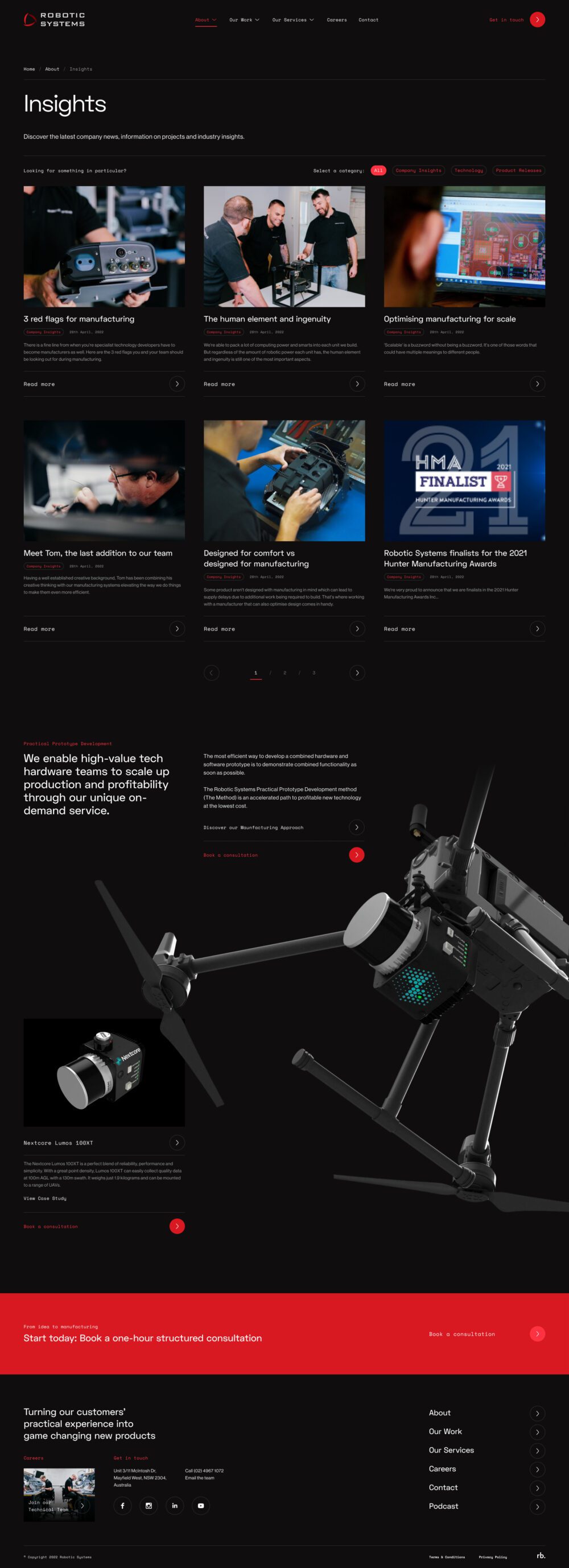 Robotics Company Web Design: Redback