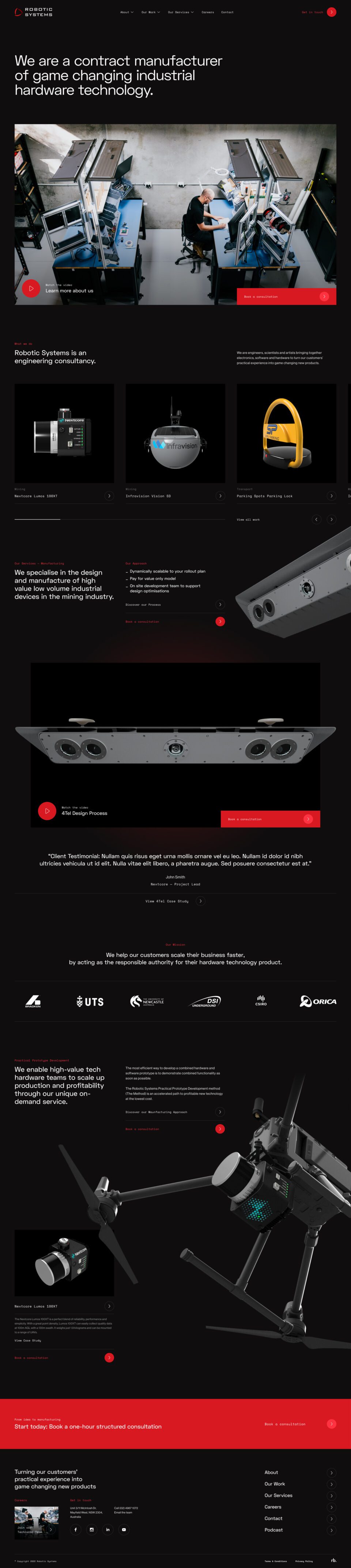 Robotic Website Design - Robotic Systems: Redback
