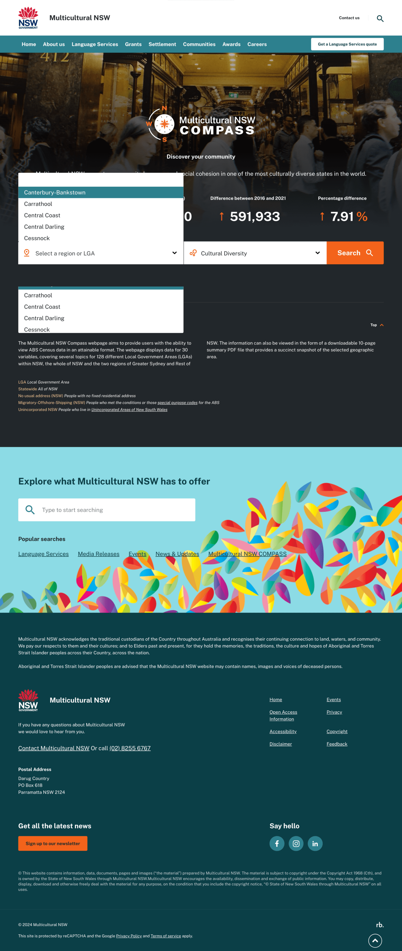 Government Agency Website - Multicultural NSW: Redback