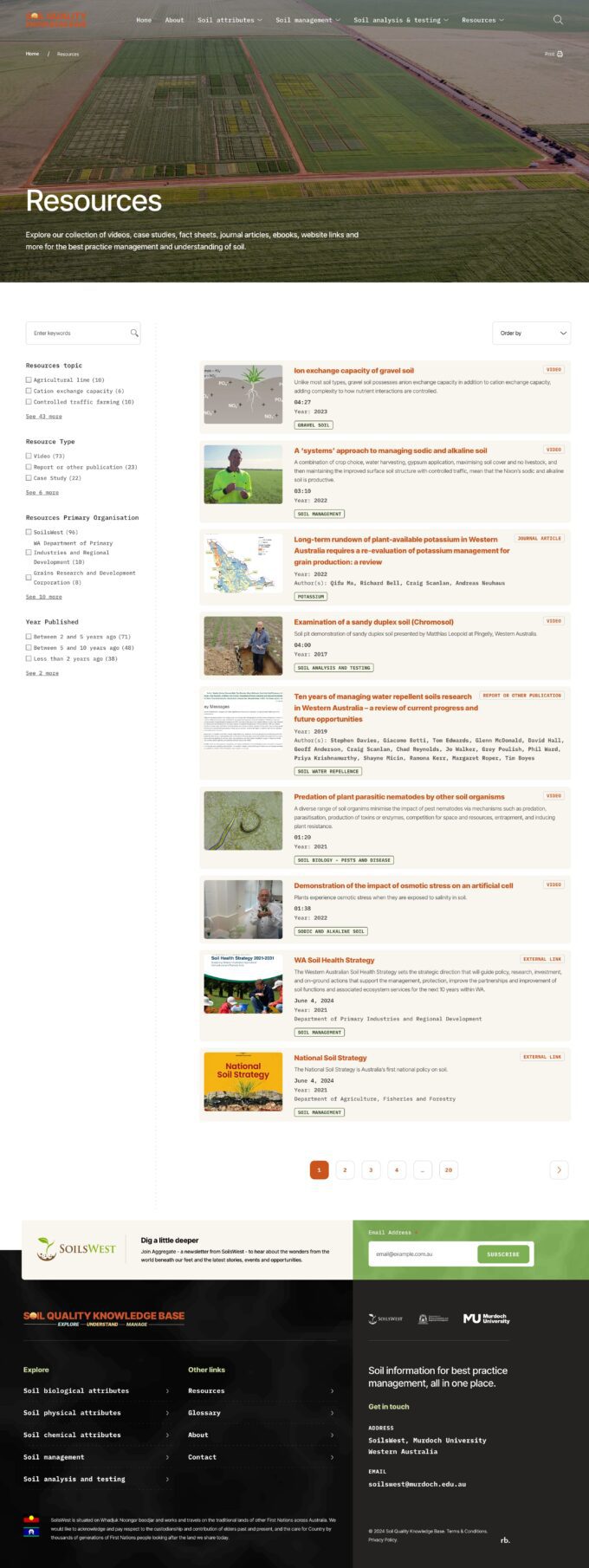 Agriculture Website Design & Development - SoilsWest: Redback
