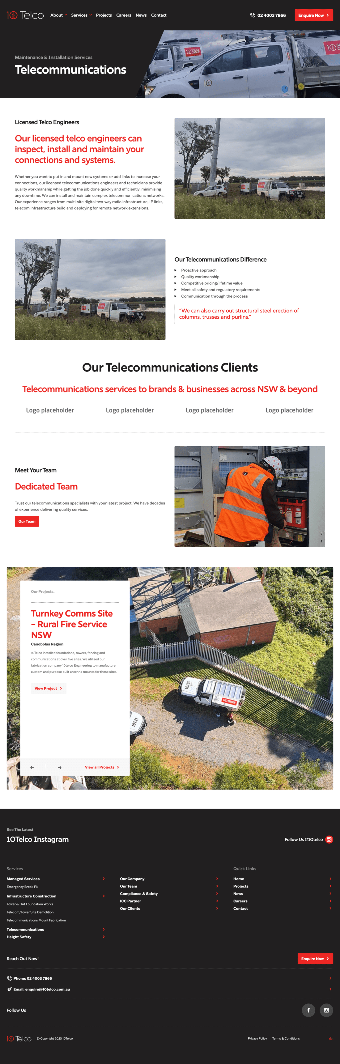 Telecom Website Design - 10Telco: Redback