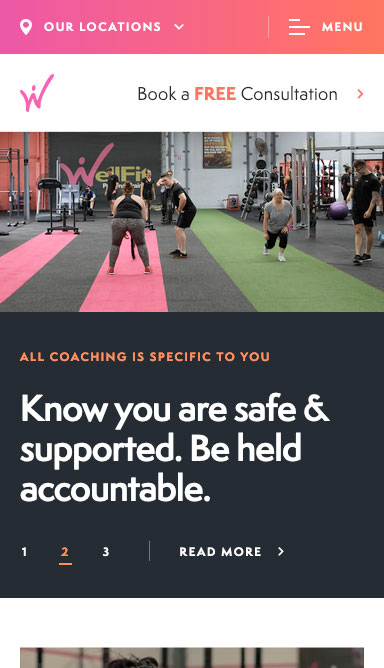 Personal Training Studio Website Example | WellFit: Redback
